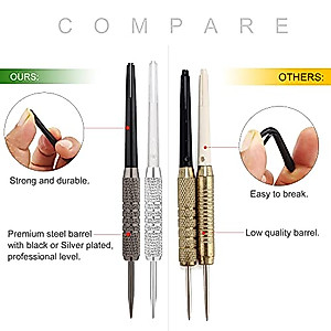 centaur 18 Pack Steel Tip Darts, Professional 18 Grams Darts Metal Tip Set with 3 Colors Premium Aluminum Shafts and PET Flights and Dart Case, Flight Protector Dart Board Kit Accessories