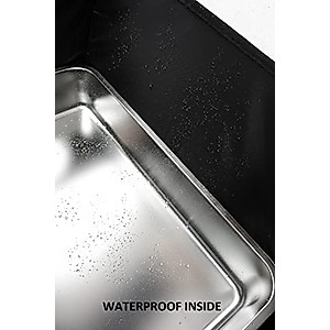 MEEXPAWS Stainless Steel cat Litter Box Enclosure Furniture Hidden, Cat washroom Bench Storage Cabinet | Large Space | Dog Proof | Waterproof Inside| Easy Assembly (Black)