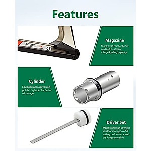 meite MT7116 Pneumatic Staple Gun - 22 Gauge 71 Series 3/8-Inch Crown 1/4-Inch to 5/8-Inch Length Air Upholstery Staple Gun Fine Wire Upholstery Stapler Gun