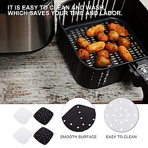 Hemoton 8 Pcs Air Fryer Pad Airfryer Air Fryers Round Steamer Liner Perforated Baking Pad Air Fryer Parchment Oven Steamer Patch Mat for Air Fryer Non-stick Mat Tray