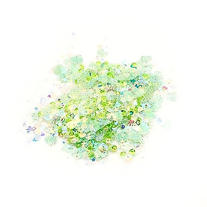 50g Glitter Sequin Mix Star Heart Dot Shape Colorful Loose Sequins for Shaker Card Nail Art Scrapbook Decoration Makeup (Green)