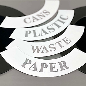 Safco 9798BL Products at-Your-Disposal Triple Recycling Center, Black, Impact and Water Resistant, Three 28 Gallon Bins