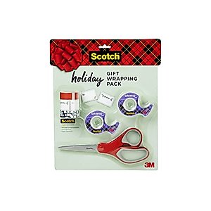 Scotch Gift Wrapping Pack, Includes Gift-Wrap tape, Multi-Purpose Scissors, Expressions Washi Tape, Makes your gifts look great (GiftPack-HOL20)