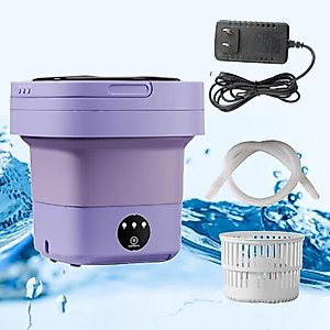 Portable Washing Machine，Foldable Mini Washer，6.5L，3 Modes Deep Cleaning，Detachable Drain Basket，Low Noise Mini Washing Machine for Underwear，Baby Clothes，Socks，Briefs Washing，Mini