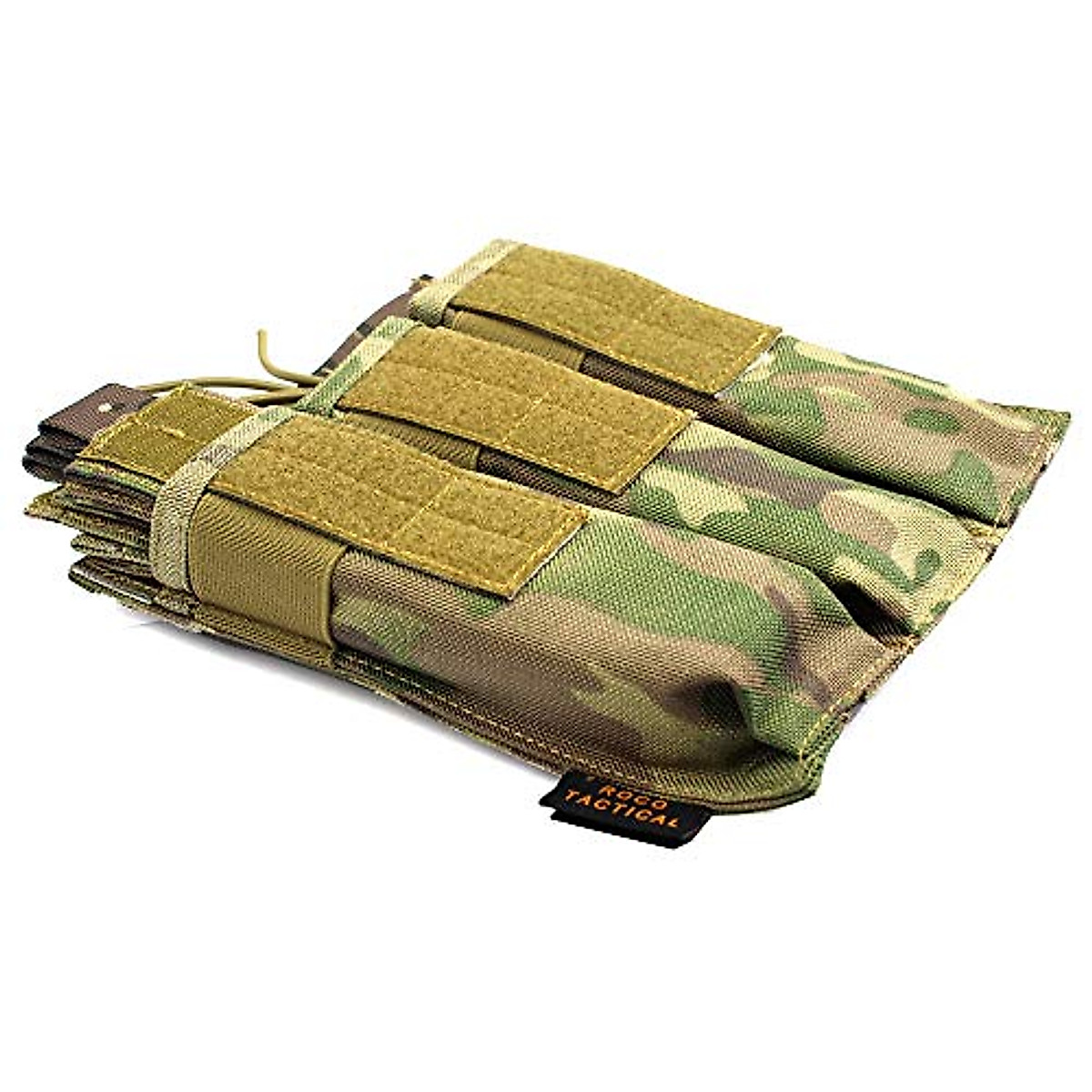 ROCOTACTICAL Tactical Molle Magazine Pouch, Open Top, Kriss Tactical Triple Mag Pouch, Molle Triple Tactical Mag Pouch (CP Multicam)