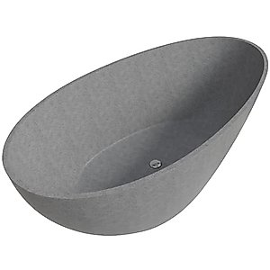 ALFI brand ABCO72TUB 72" Solid Concrete Tear Drop Freestanding Bathtub