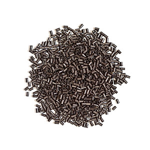 1000 Pcs Flare Euro Lock Copper Tubes Micro Rings Links Beads for I-Tip Human Hair Extensions 3.4x3.0X6.0mm (Dark brown)