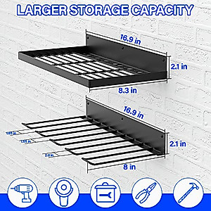 Power Tool Organizer - (4-pack/2 set) Drill Holder Wall Mounted, Utility Power Tool Storage Rack for Drill, Solid Garage Tool Storage Shelves, Separated Tool Rack for Warehouse Workshop Men Father