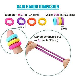 100 PCS Baby Hair Ties, Elastic Hair Bands Small Hair Ties for Girls Rubber Bands Elastic Ponytail Holders (10 Colors)