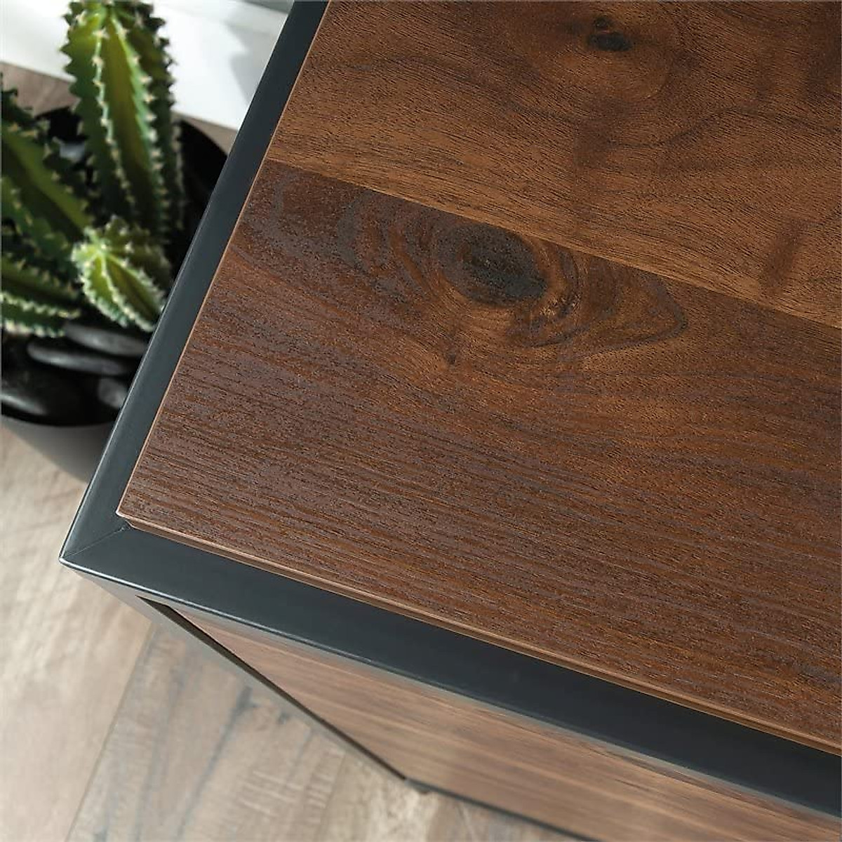 Sauder Nova Loft 2-Drawer Lateral File Cabinet in Grand Walnut, Grand Walnut Finish