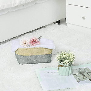 uxcell Collapsible Fabric Storage Basket Bins with Dual Handles, Foldable Toy Bins for Laundry Clothes Storage, Home Organizer for Bedroom Office Closet Shelves Gray Small