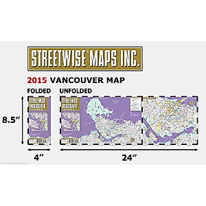 Streetwise Vancouver Map - Laminated City Center Street Map of Vancouver, Canada
