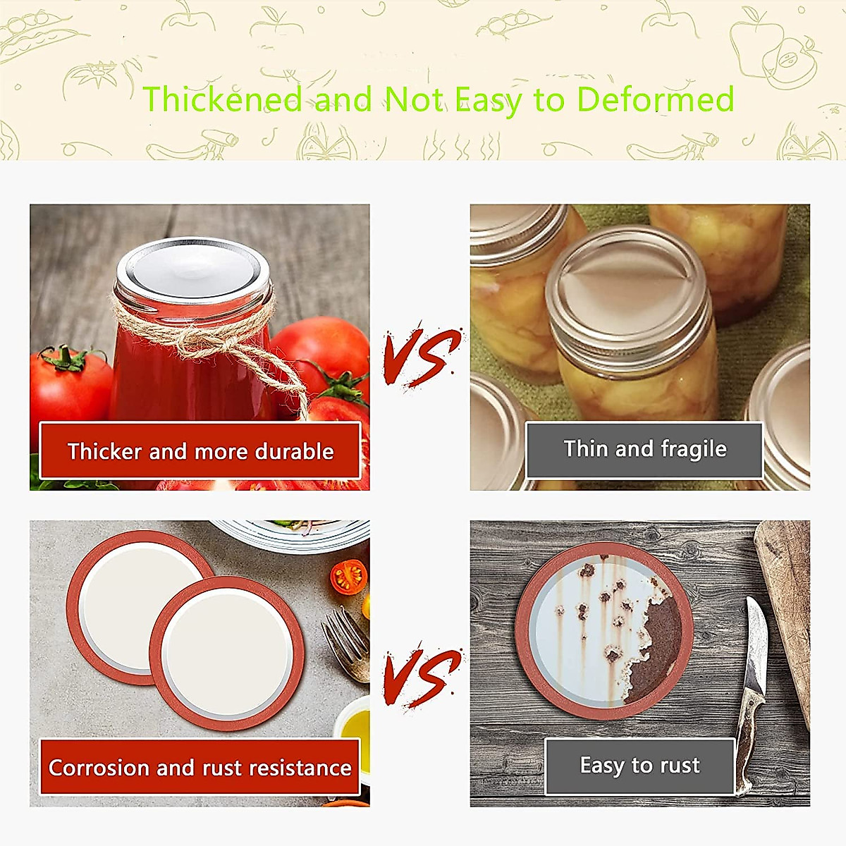 36 PCS Regular Mouth Canning Lids, Lids for Mason Jar, Split-Type