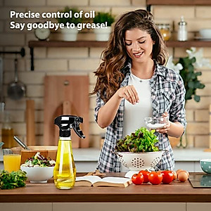 New Oil Sprayer for Cooking, 200ml Olive Oil Sprayer Bottle with Rotatable Nozzle, Premium Oil Spritzer Oil Mister for Air Fryer, Perfect for BBQ, Baking, Salad
