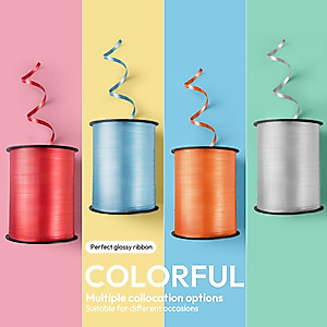 HimBen 500 Yards 3/16" Curling Ribbon White, Balloon String Curly Ribbon 1 Roll for Gift Wrapping, Birthday Wedding Party Festival Decoration, Baby Shower, Art Crafts, Florist Flowers