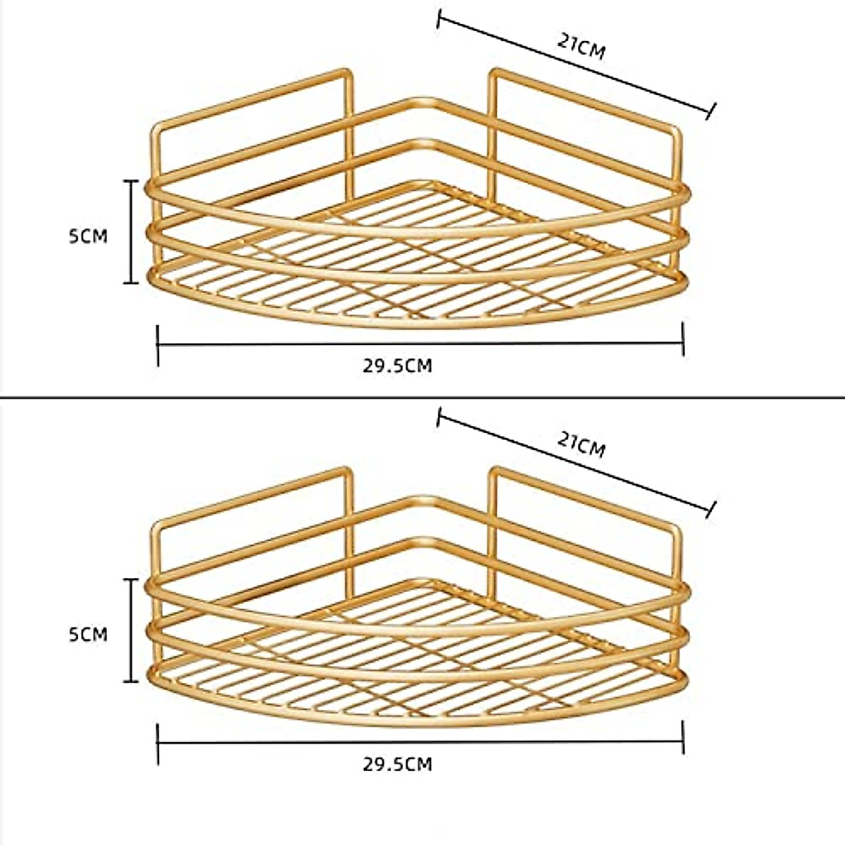Vytaco flower Bathroom Storage (2 Pack) Shelf Shampoo Holders Wall Mounted Shower Caddies Corner Shelf Towels Storage Racks, No Drilling Stainless Steel Bathroom Shower Storage Basket
