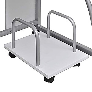Office Desk,Industrial Gaming Table,Small Standing Desk,for Small Space,Home Office Table,Simple Style,Computer Desk with Pull-Out Keyboard Tray White Cart Game Laptop Table