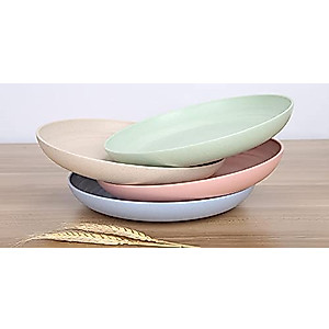 LuckyZone Wheat Straw Dinnerware Sets for 4 (Reusable Plates, Bowls & Cups) - Lightweight Unbreakable Dinner Camping Dishes - Dishwasher & Microwave Safe, Eco Friendly(12Pcs/Beige)