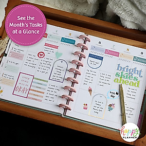 Happy Planner 2023 Daily Planner and Calendar, 12-Month Daily, Weekly, and Monthly Planner, Jan. 2023–Dec. 2023 Diary, Vertical Layout, Life Is a Party Theme, Classic Size, 17.78 x 23.50 cm