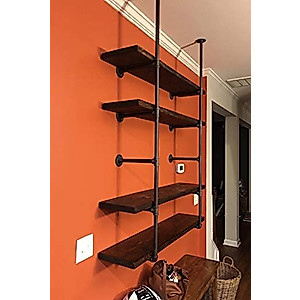 Industrial Retro Wall Mount iron Pipe Shelf,DIY Open Bookshelf,Hung Bracket,Home Improvement Kitchen Shelves,Tool Utility Shelves, Office shelves, bookshelves and bookcases (2Pcs)