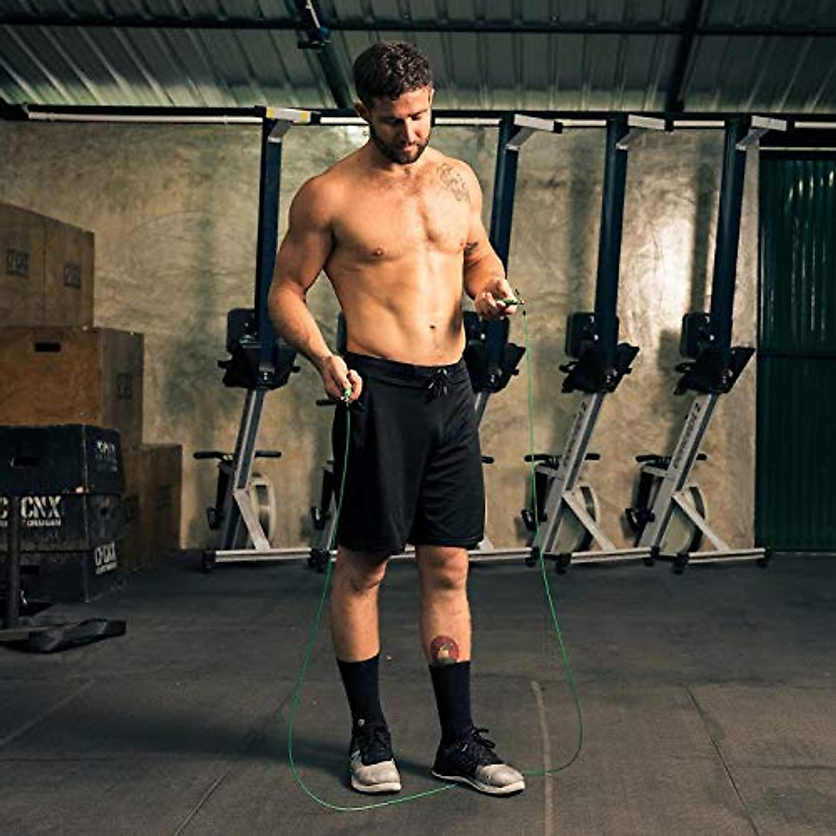 WOD Nation Adjustable Speed Jump Rope For Men, Women & Children - Blazing Fast Fitness Skipping Rope Perfect for Boxing, MMA, Endurance - Black