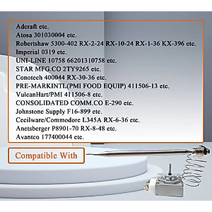 RX-2-24 Thermostat for Deep Fryer（with Knob), 3/8" Mpt Stuff Box, RX-10-24 RX-2-30 Millivolt Thermostat 00-913153 Compatible with Adcraft RX-2-24，Atosa 301030004, Robert shaw 5300-402，200-400F (OEM)