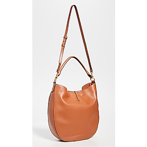 Tory Burch Women's Miller Metal Slouchy Hobo Bag, Aged Camello, Tan, One Size