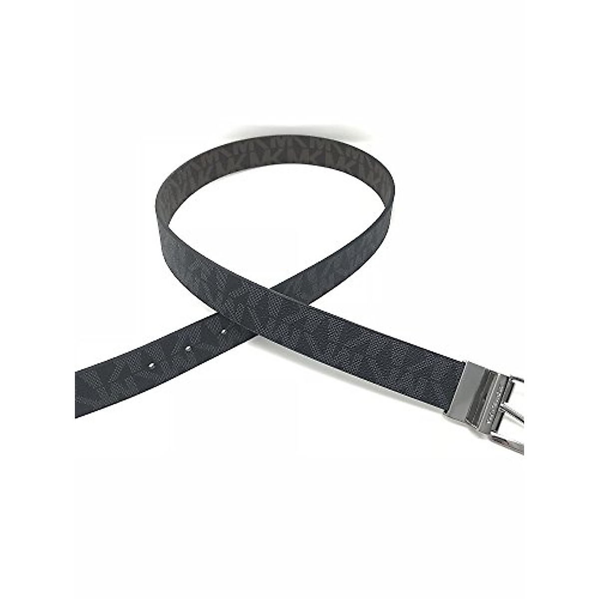 Michael Kors Women's 30mm Reversible MK Logo Monogram Synthetic Leather Belt, Black To Brown (M)