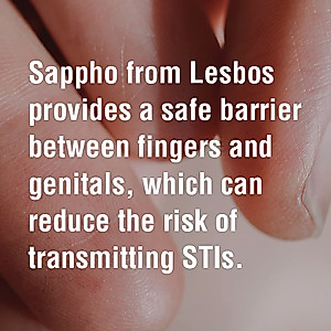 Sappho from lesbos Crush Blue Finger Condoms, Ultral Thin Lubricated Latex Fingersex Cots for STI Protection, Natural Sensitive - 6 Count, No Fragrance