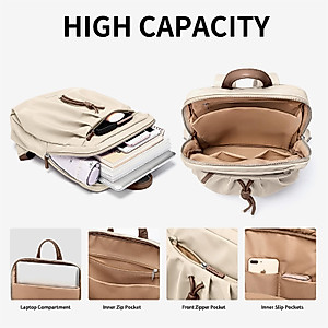 GOLF SUPAGS Stylish Laptop Backpack for Women Water Resistant Slim Computer Bags Fits 14 Inch Notebook (Black)