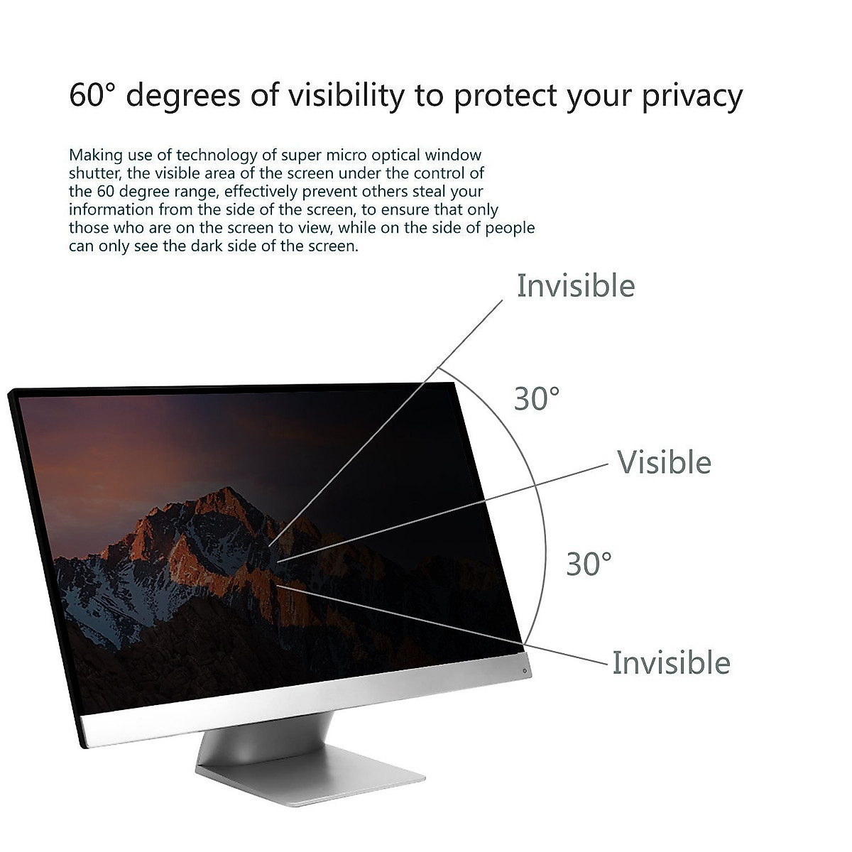 Hanging Computer Privacy Screen Panel,Compatible with 23'', 23.6'', 23.8'', 24 inch Desktop PC Computer Monitor- Anti-UV Eye Protection-16:9/16:10 Aspect Ratio(W 21.2" X H 13.4")