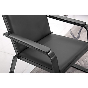 walnest 3PCS 5 Seats Office Reception Chair Set PU Leather Waiting Room Bench Visitor Guest Sofa Airport Clinic 2x1-seat and 1x3-seat