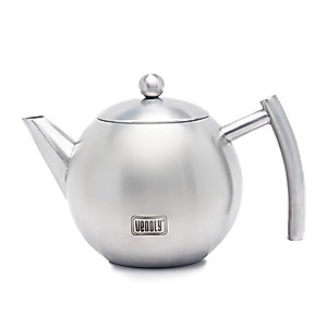 Venoly Stainless Steel Tea Pot With Removable Infuser For Loose Leaf and Tea Bags, Dishwasher Safe and Heat Resistant, 1 Liter