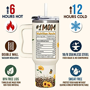 Best Mom Ever Gifts - Gifts for Mom from Daughter, Son, Kids - Mom Gifts - Mothers Day Gift For Mom - Birthday Gifts Idea For Mother - Christmas Gifts for Mom, Wife - Mom Tumbler With Handle 40oz