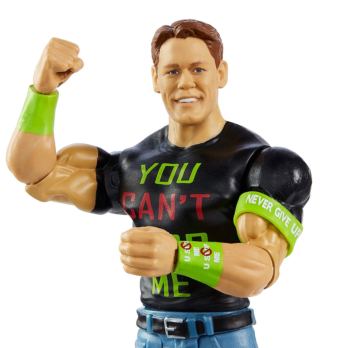 WWE Mattel John Cena Basic Series #113 Action Figure in 6-inch Scale with Articulation & Ring Gear, Multi (GLB17)