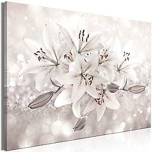 artgeist Acoustic Canvas Wall Art Lilies Flower 35x24 in - 1pcs Picture with Acoustic Foam Sound Print Artwork Room Acoustics Soundproofing Nature Botanical Plant b-C-10285-b-a