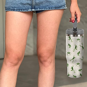 ysnifeiw 30oz Frog Tumbler with Handle and Straw, Stainless Steel Insulated Frog Cup with Top Handle and Lid, Frog Coofee Mug Gifts for Women Men