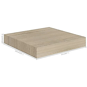 homiuse Floating Wall Shelf Oak 9.1"x9.3"x1.5" MDF Shelves for Wall Decor Small Wood Shelf for Bedroom Living Room Laundry Room Bathroom Bookshelf Wall Hanging Shelves Acrylic Shelves
