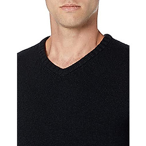 Amazon Essentials Men's Long-Sleeve Soft Touch V-Neck Sweater, Black, X-Large
