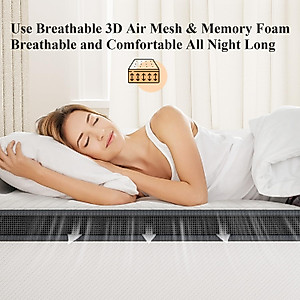 TeQsli Twin Mattress, 10 Inch Memory Foam Innerspring Hybrid Mattress in A Box, Medium-Firm, CertiPUR-US Certified, 10-Year Support,100-Night Trial (TSC-10T-US)