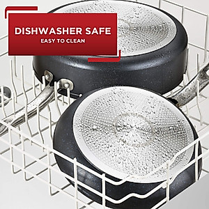 T-fal HeatMaster Nonstick Sauté Pan 12 Inch Induction Oven Broiler Safe 500F Cookware, Pots and Pans, Dishwasher Safe Black and Blue