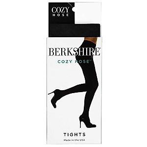Berkshire Women's Cozy Tight with Fleece Lined Leg, Black, Petite