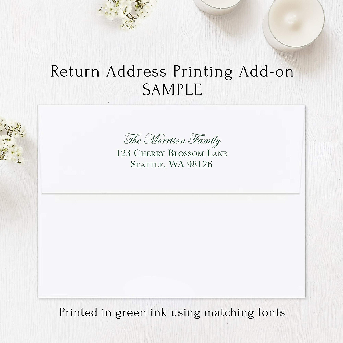 Hello Love Goods Sympathy Acknowledgement Cards, Personalized Funeral Thank You Cards with Poem and Pink Flowers - 5.5x4.25 Flat Notecards with Envelopes