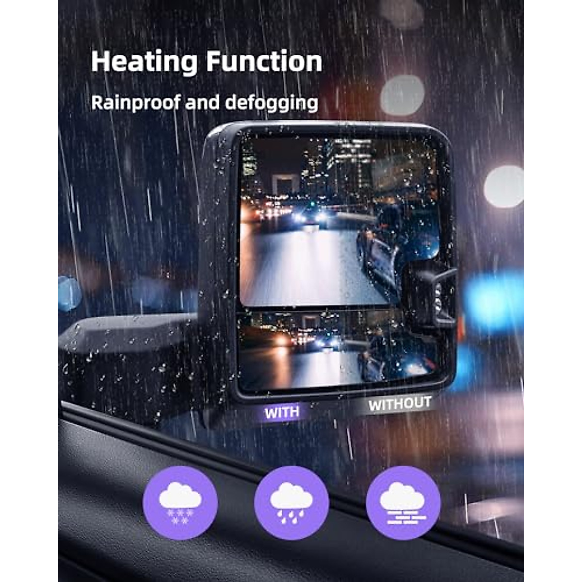 ANPART Towing Mirrors Fit for 2004-2014 For Ford For F-150 Pickup Truck Tow Mirrors With A Pair LH and RH Side Power Regulation with Heating Turn Signal Lamp Puddle Light