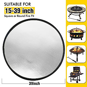 Fire Pit Mats for Under Fire Pit,39" Fire Pit Mat,Large BBQ Mat for Under BBQ, Fireproof mat,Grill Mats for Decks, Grill Mats for Outdoor Grill Deck Protector,Grill Mats, Patio Mat