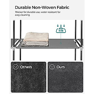 SONGMICS Closet Wardrobe, Portable Closet for Bedroom, Clothes Rail with Non-Woven Fabric Cover, Clothes Storage Organizer, 59 x 17.7 x 69 Inches, 12 Compartments, Gray ULSF03G