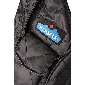 KAVU Mini Rope Puff Bag Sling Crossbody Backpack Travel Quilted Purse-Black