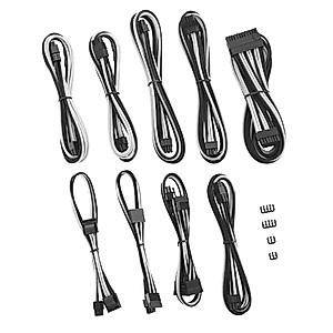 CableMod RT-Series Pro ModFlex Sleeved Cable Kit for ASUS/Seasonic/Phanteks Revolt (Black + White)