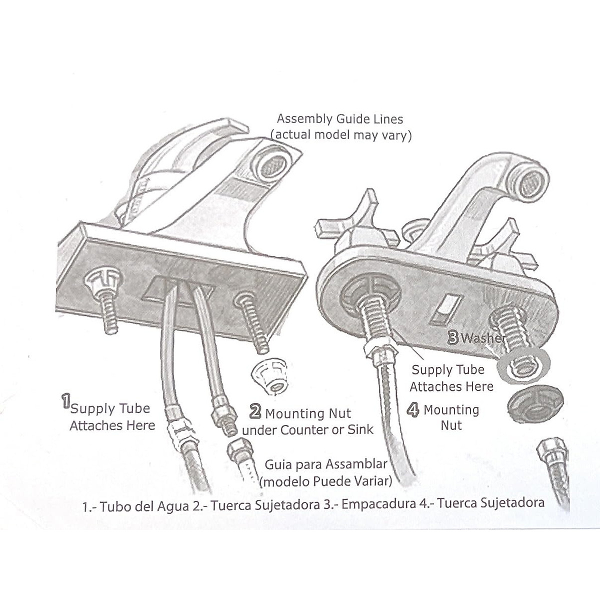 4" Faucet Bathroom Bar Utility Sink Plastic Chromed, 2 ADA Push Handles [PRO-3735P] - Grifo de Plastico de Calidad para baño o cocina