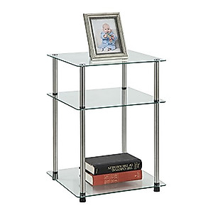 Convenience Concepts Designs2Go Classic Glass 3 Tier End Table, Glass